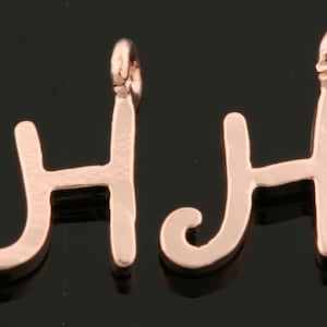 2pcs-6mmx5mm Bright Rhodium Plated Over Brass Cute Capital Cursive ...