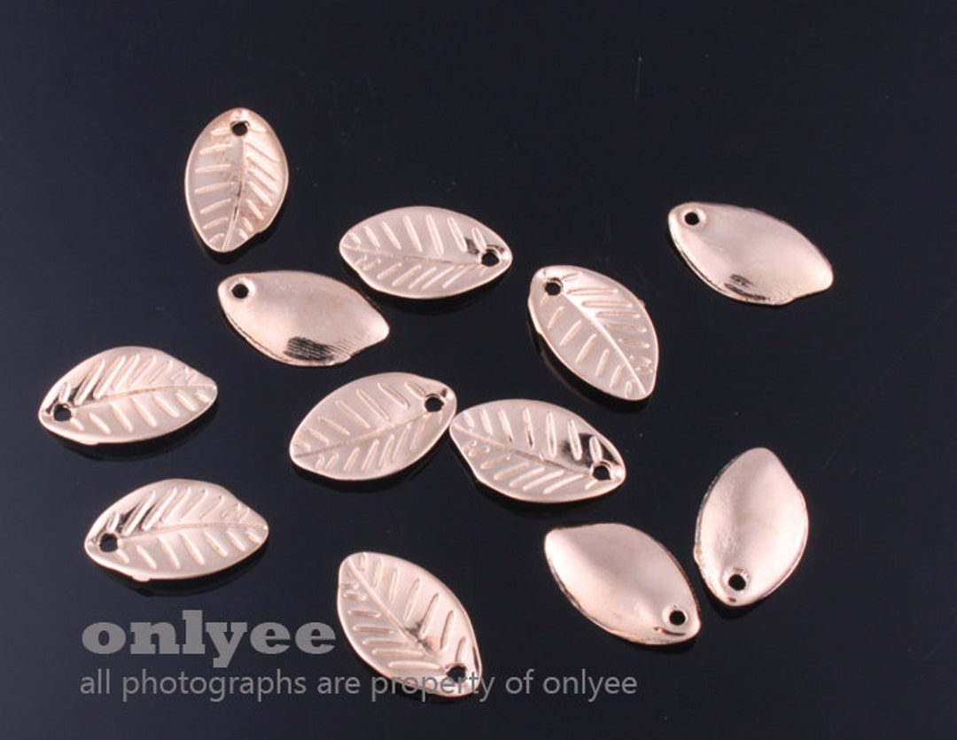 10pcs-6mmx12mm16k Gold Plated Mini Leaf Charm Pendant - Etsy