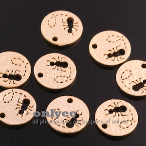 4pcs-11mm X11mm Matte Rhodium Plated Brass Hammered Round Disc Circle ...