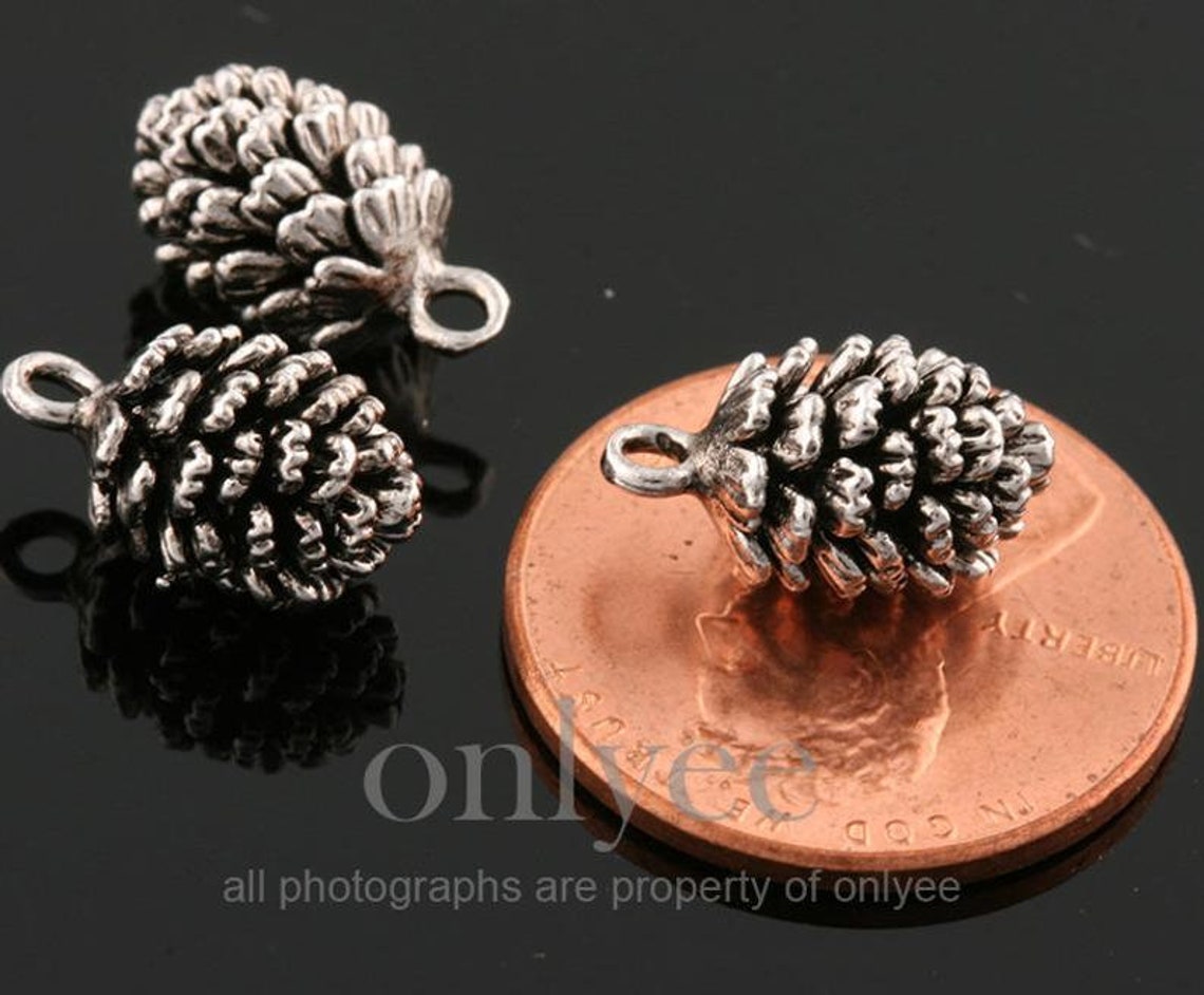 2pcs-12mmx7mm Antique Rose Gold Plated Over Brass Pine Corn - Etsy