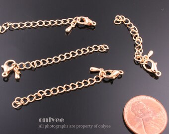 10sets-50mm Bright 16K Gold Extender Chains With a Clasp for | Etsy