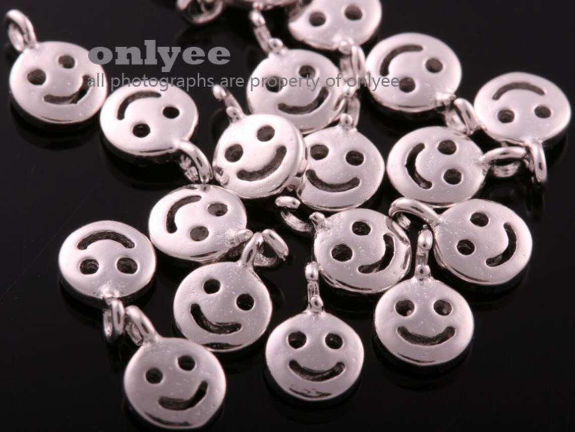 4pcs-5mmx6mmgold Plated Brass Tiny Happy Smile Charms for - Etsy