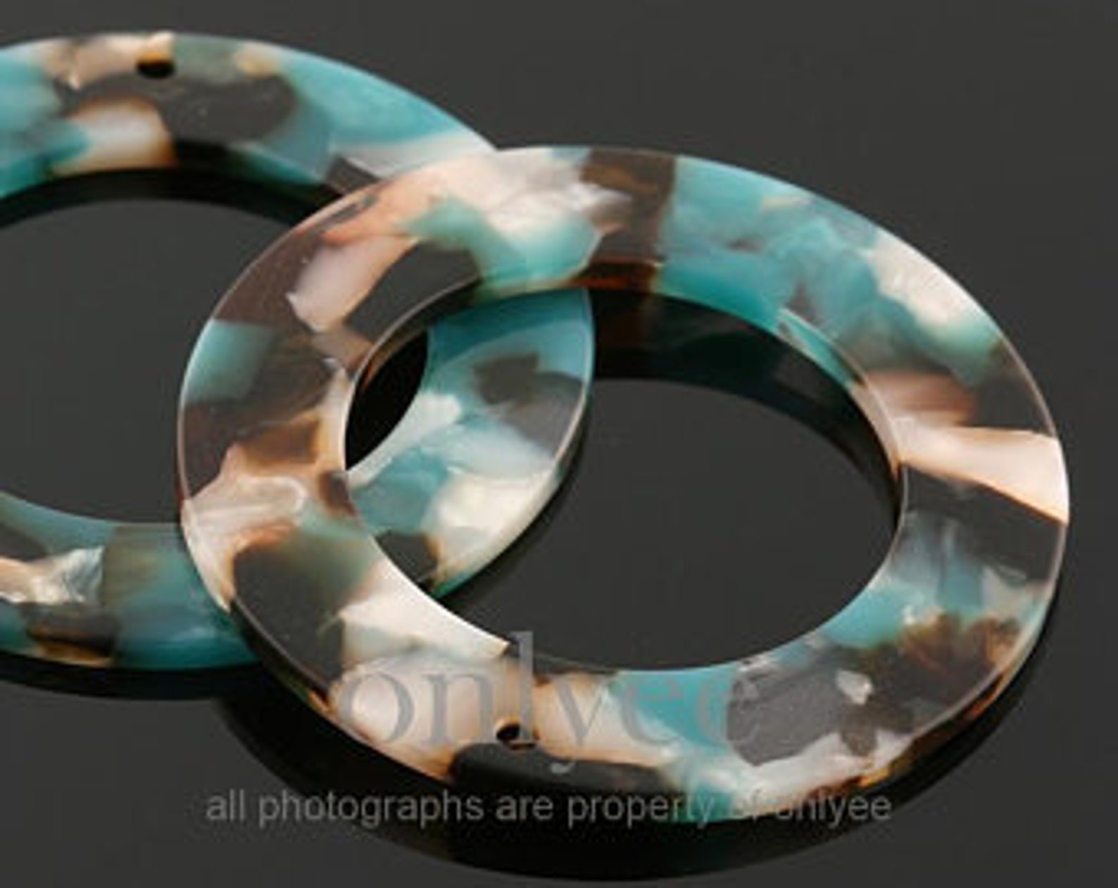 2pcs-40mmx40mm Acetate Ring Pendant Acrylic Supplies - Etsy