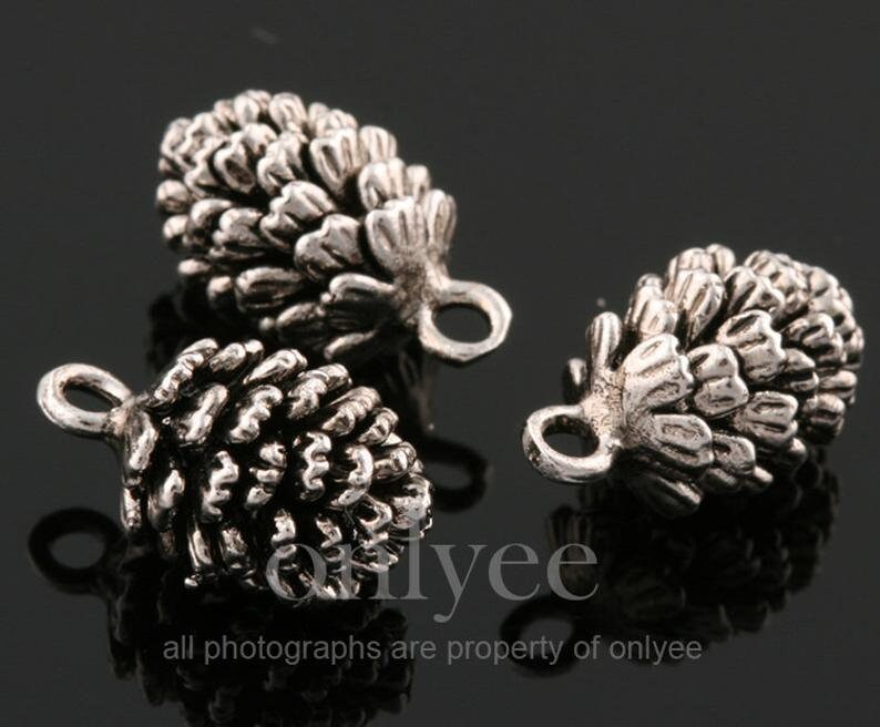 2pcs-12mmx7mm Antique Rose Gold Plated Over Brass Pine Corn - Etsy