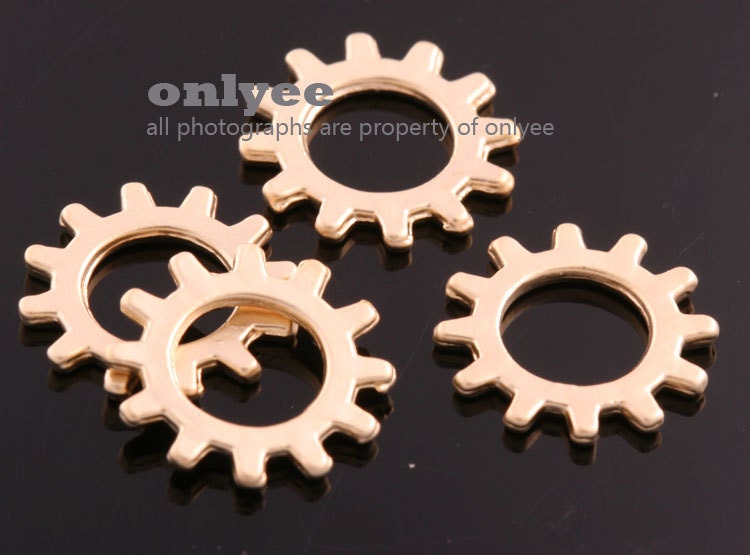 4pcs-12mm Matt Gold Plated Pewter Cogs Wheels Gear Charms - Etsy