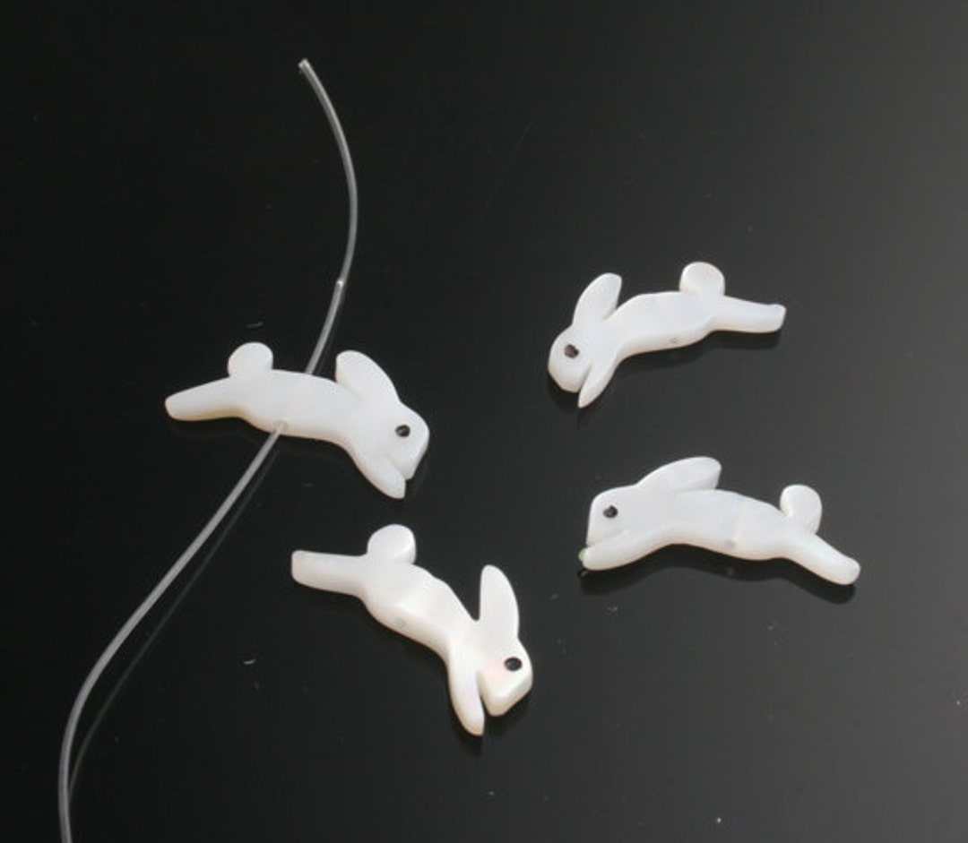 6pcs-14mmx8mm Hand Carved Mother of Pearl Rabbit Beadsk322 - Etsy