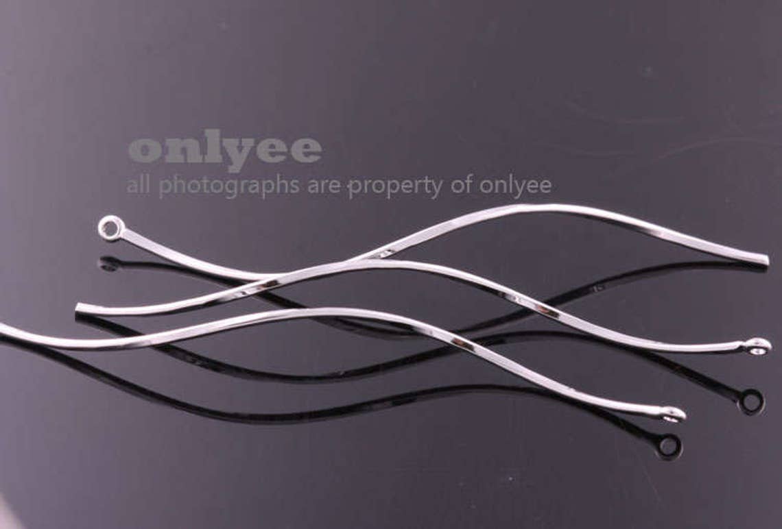 4pcs-65mmx1mm Glossy Gold Plated Brass Wave Stick for Earring - Etsy