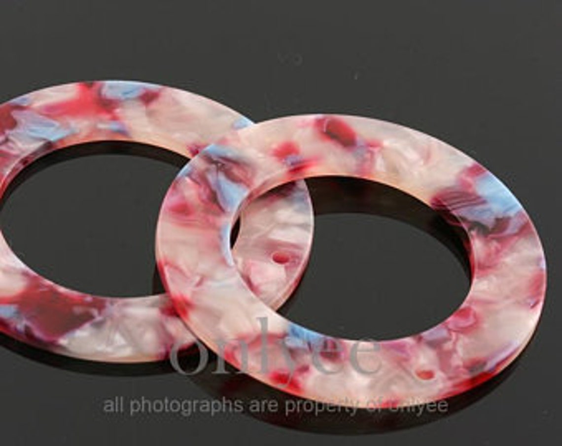 2pcs-40mmx40mm Acetate Ring Pendant Acrylic Supplies - Etsy