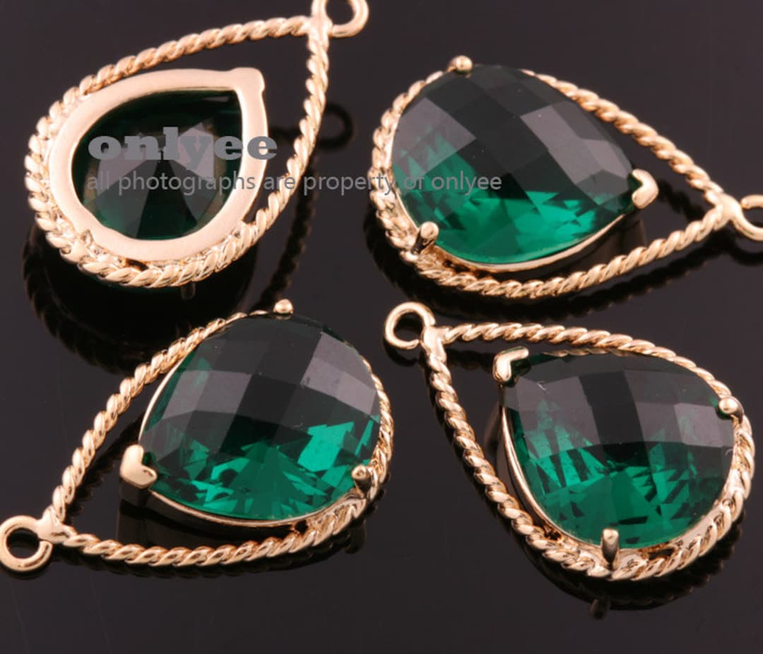 2pcs-20mmx13mgold Faceted NEW Style Tear Drop With Glass Pendants ...