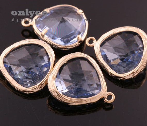 2pcs-17mmx13mmgold Faceted NEW Fancy Drop With Glass - Etsy