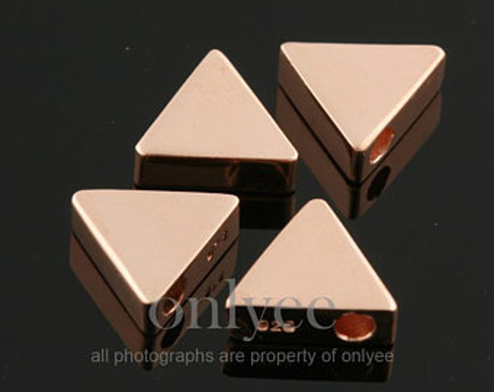 1pc-7mmx7mm Original Gold Plated 92.5 Sterling Silver 3D | Etsy