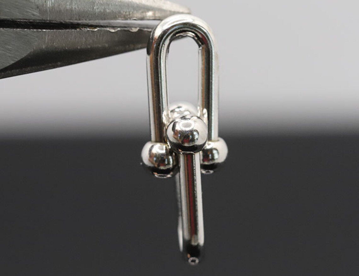 2pcs-25mmX8mmBright Gold plated Brass simple Chain hoop knot | Etsy