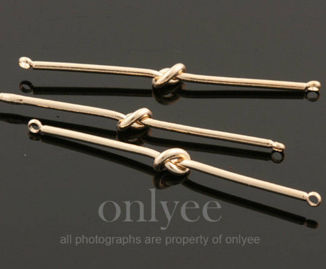 2pcs-50mmx4mm Bright Gold Plated Over Brass Simple Daily Long Line With ...