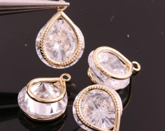 2pcs-17mmx12mmbright Rhodium Plated Brass (clear)lux Cubic 2pcs-17mmx12mmbright Rhodium Plated Brass (clear)lux Cubic
