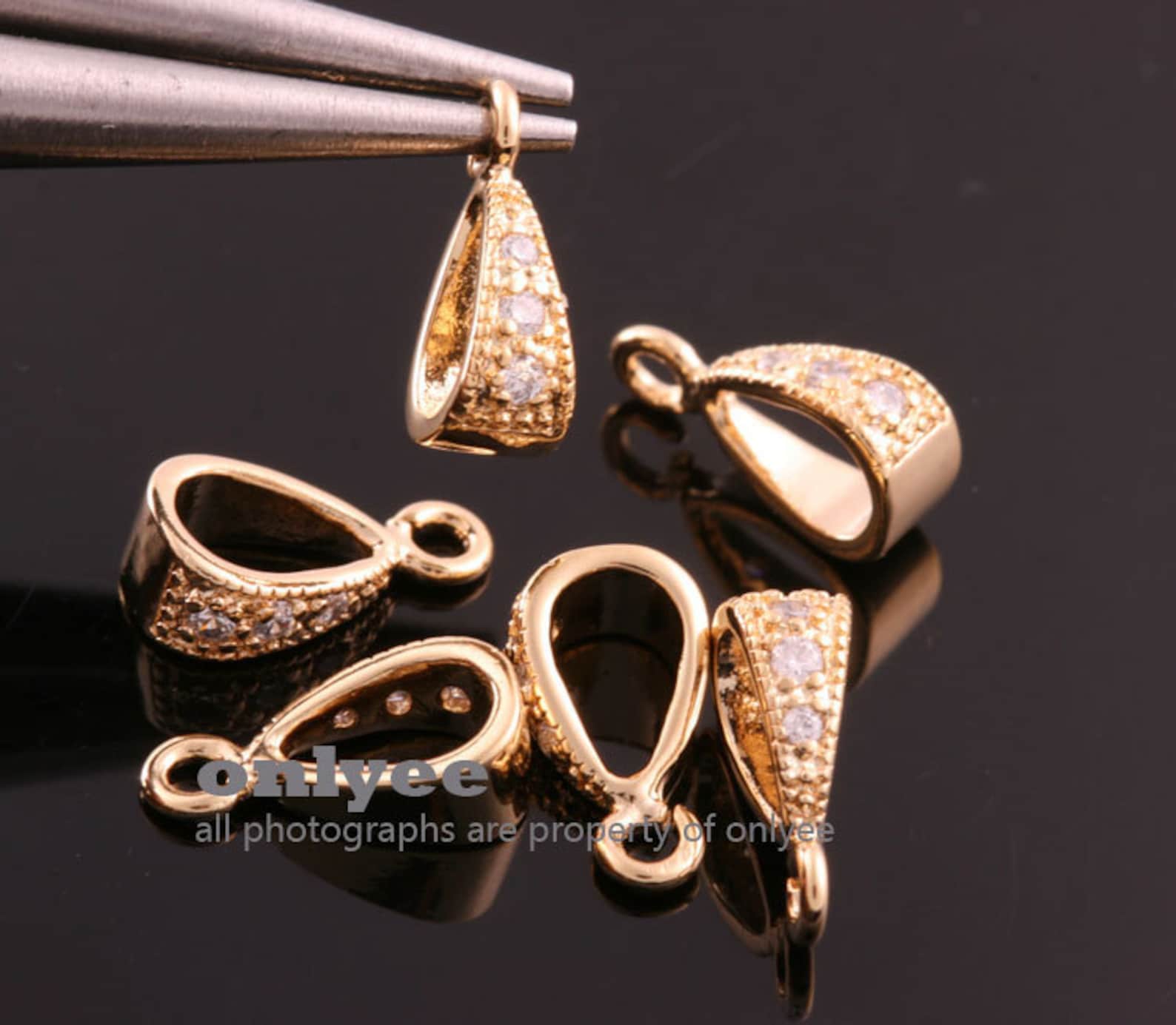 20pcs-10mmx3.5mmbright Rose Gold Plated Brass Cubic Zirconia - Etsy