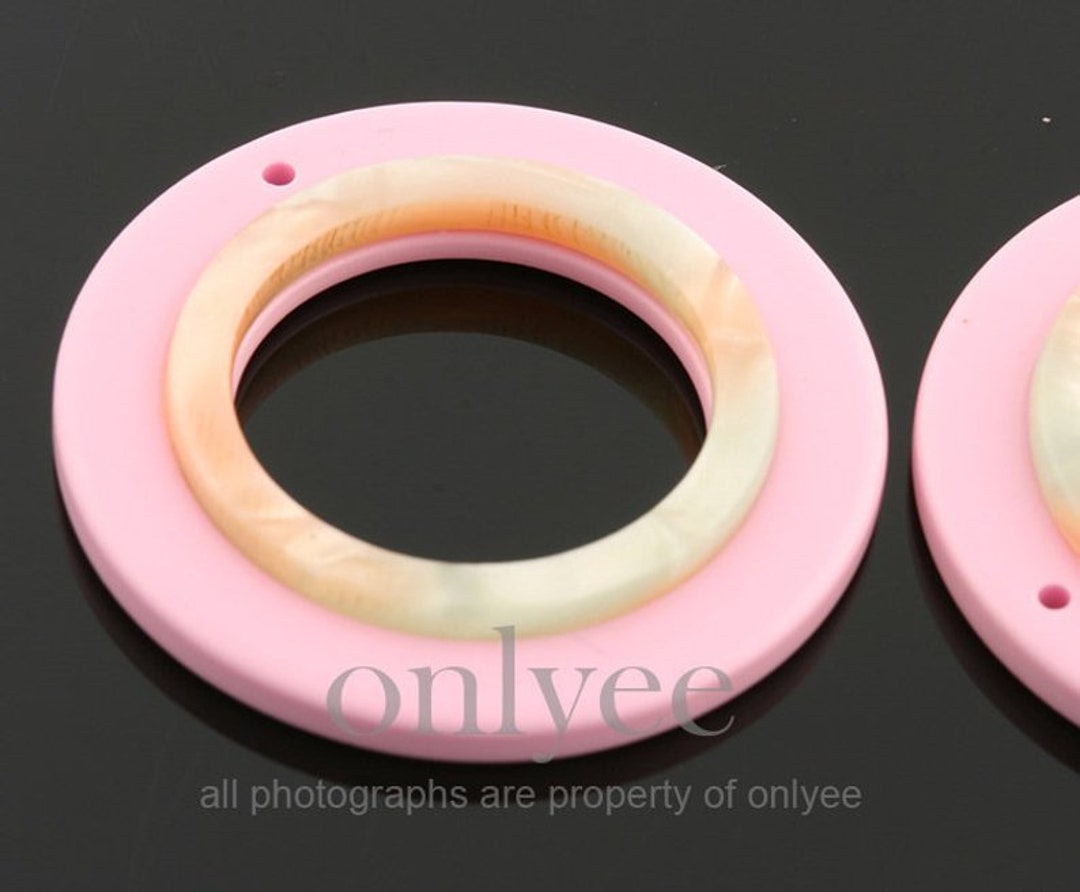 2pcs-38mmx38mm Acetate Pendant Simple Ring Shape,celuloid, Acrylic ...
