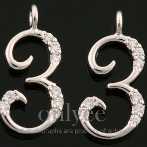 2pcs-13mmx6mm Bright Rose Gold Plated Over Brass Simple Numbers With ...