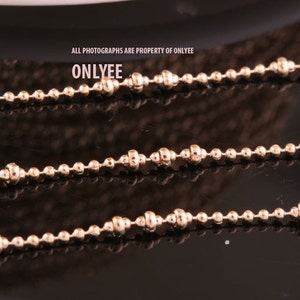 1yd-2mm(ball),1.2mm(small Ball)bright Rhodium Plated Brass Modify Ball ...