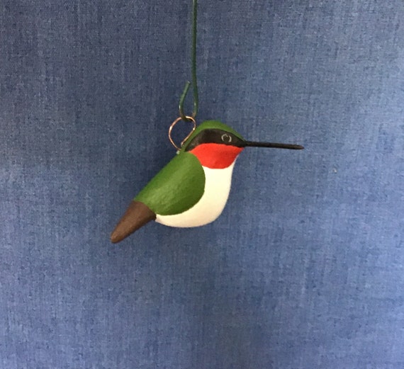 Mini Ruby-throated Hummingbird Ornament - Etsy