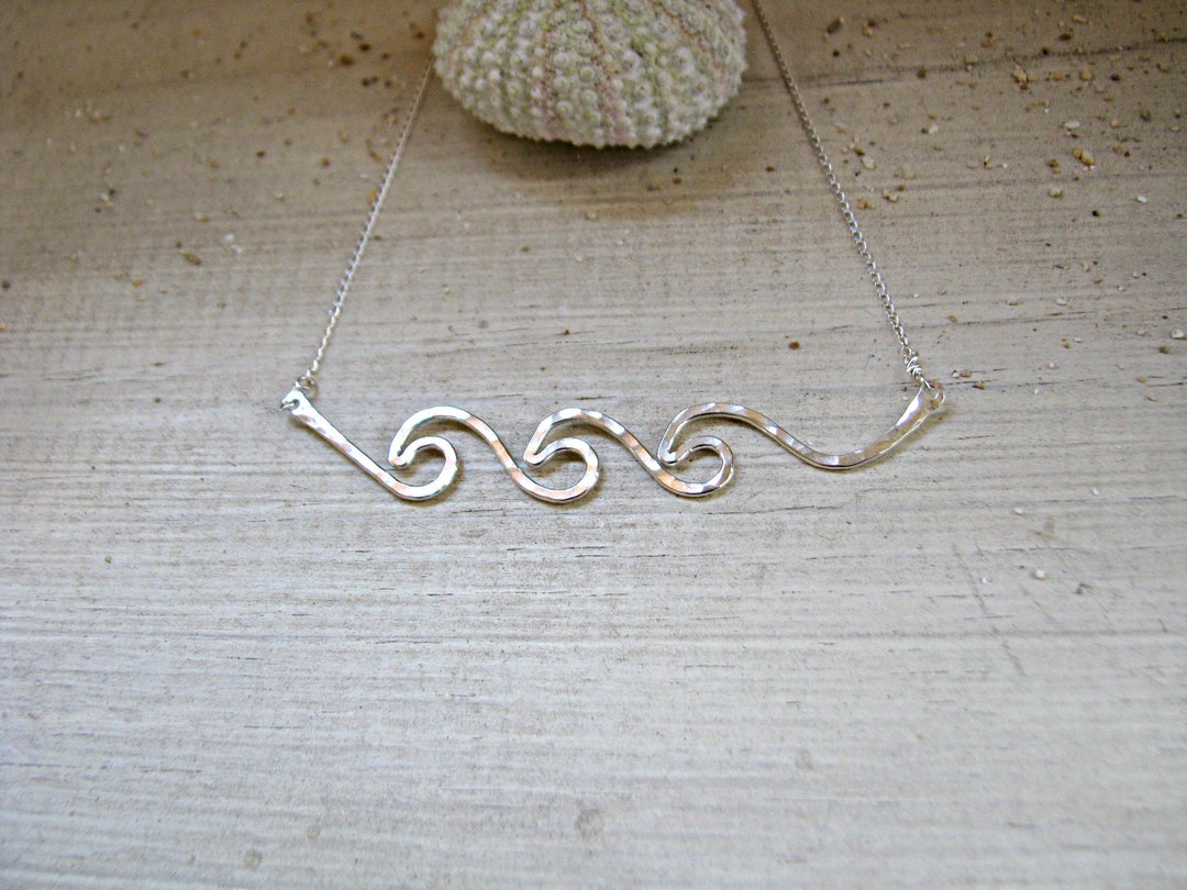 Wave Necklace, Three Wave Necklace, Triple Wave Necklace, Surfer ...