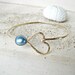 Blue Pearl Bangle Gold Heart Pearl Bangle Hawaii Pearl - Etsy