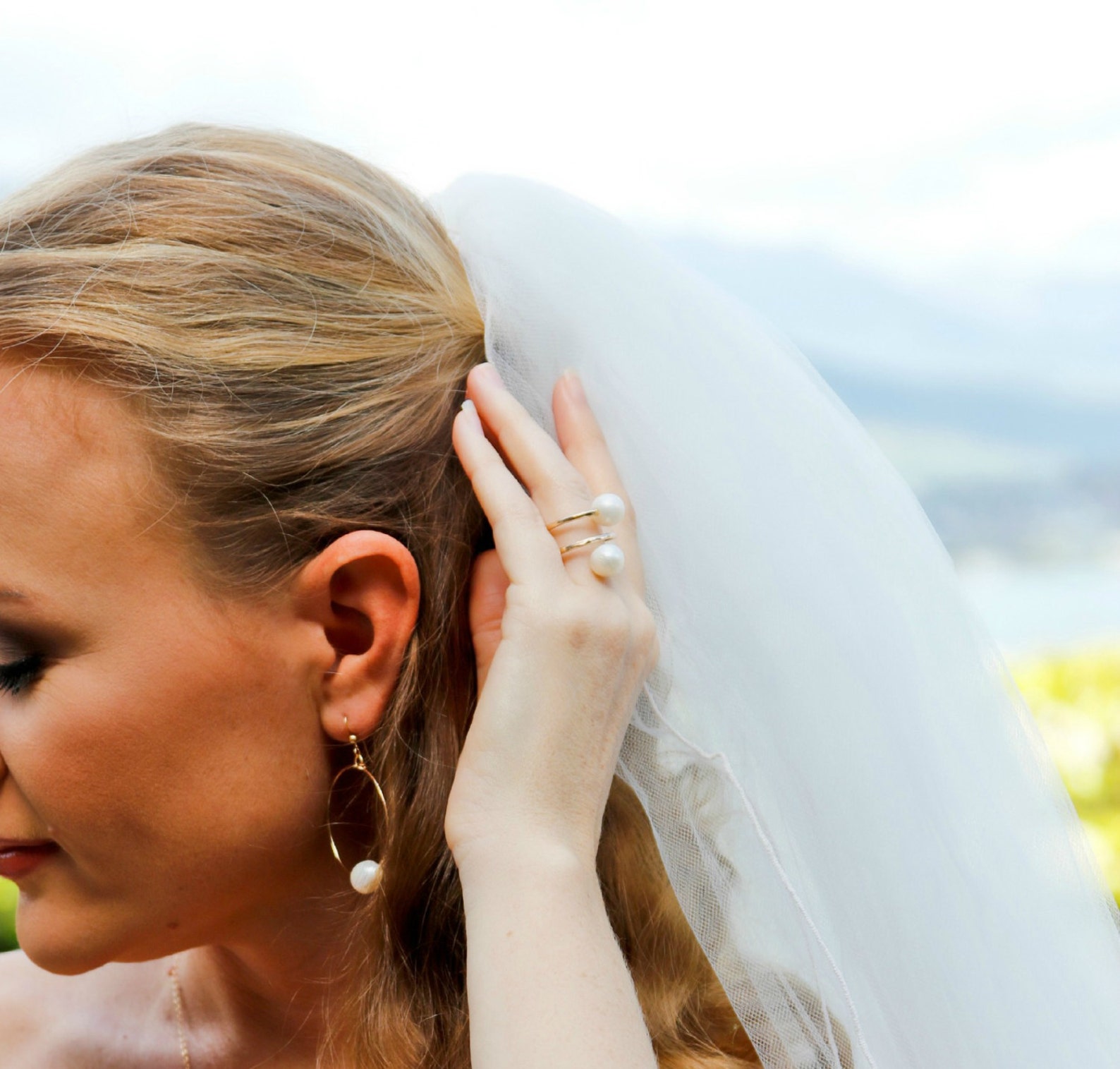 Two Pearl Ring White Pearl Gold Ring Double Pearl Ring - Etsy