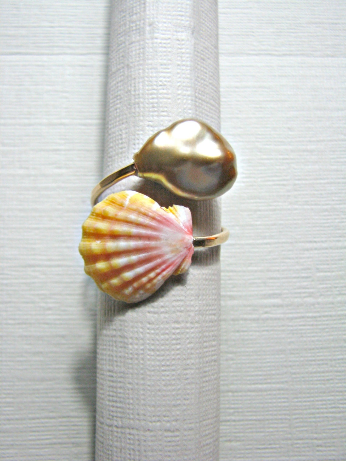 Sunrise Shell Ring, Adjustable Sunrise Shell Ring, Sunrise Jewelry ...