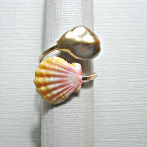 Sunrise Shell Ring, Adjustable Sunrise Shell Ring, Sunrise Jewelry ...