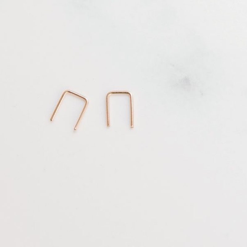 Gold Staple Earrings - Etsy
