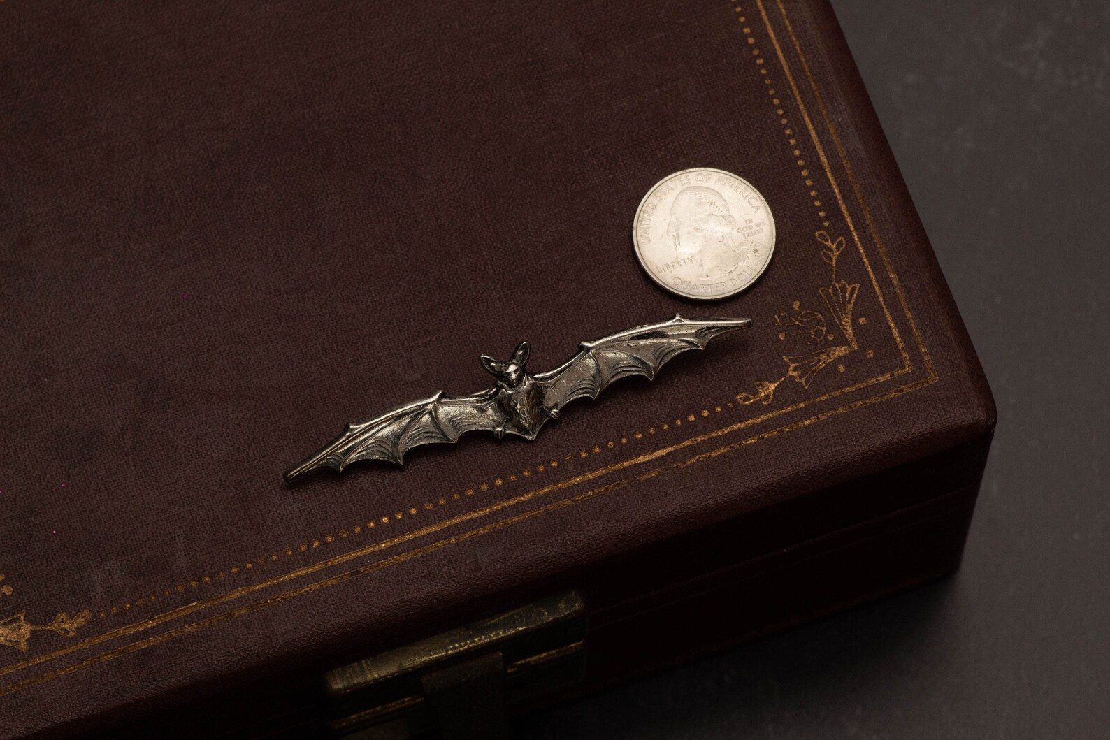 Sterling Silver Pewter Bat Pin - Etsy