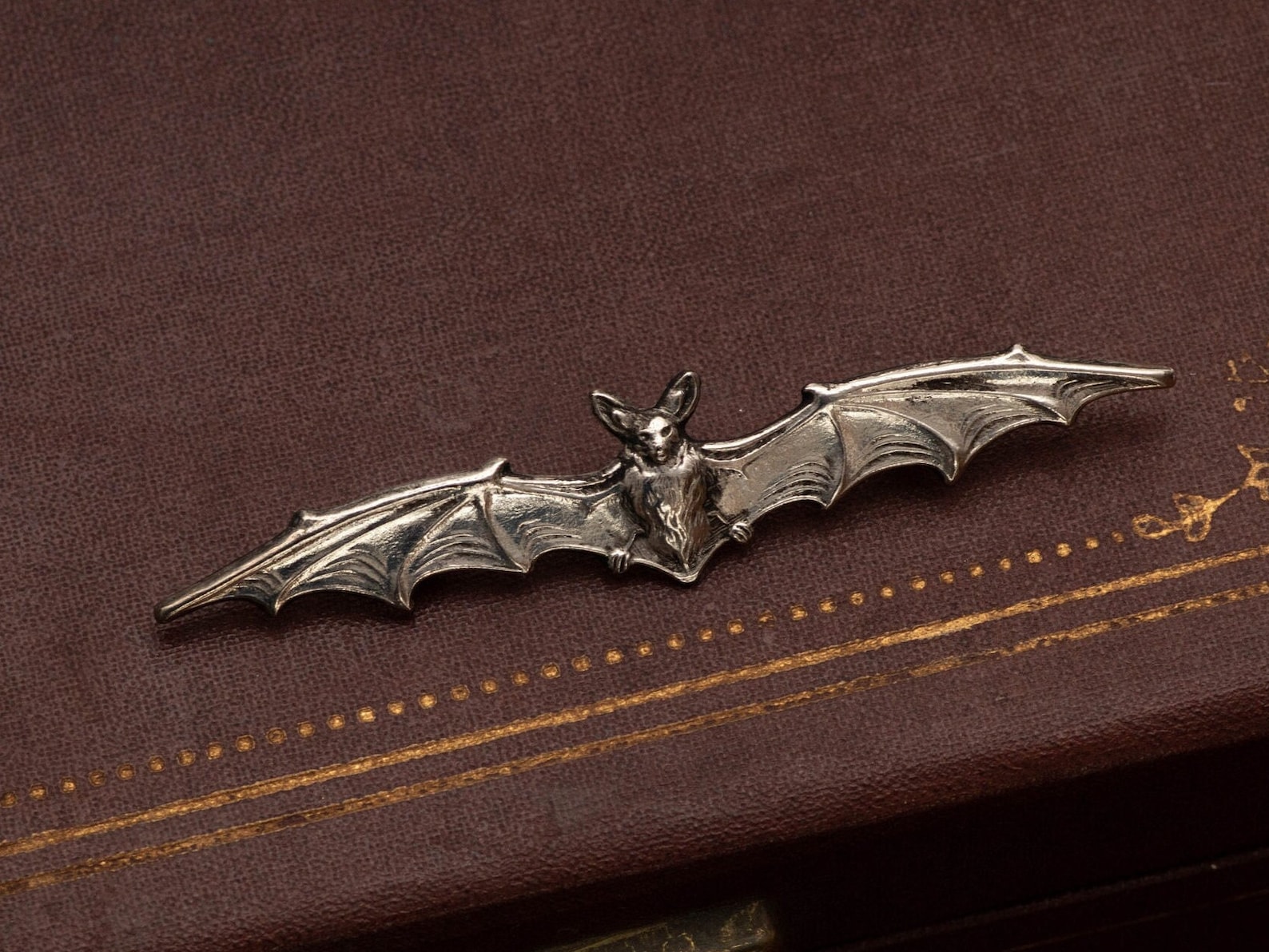 Sterling Silver Pewter Bat Pin - Etsy