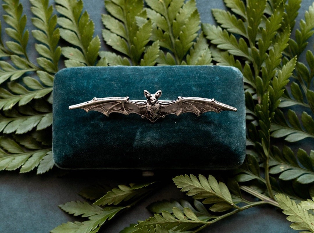 Sterling Silver Pewter Bat Pin - Etsy