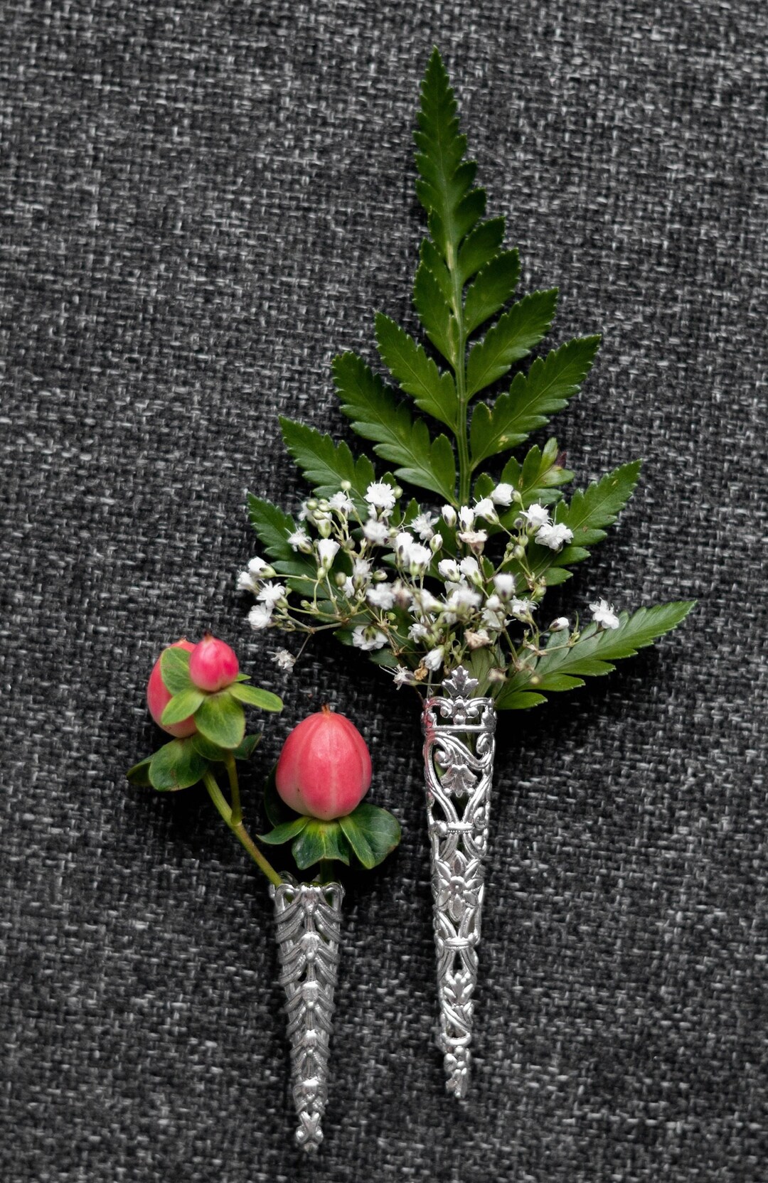 Sterling Silver Pewter Posie Pin - Etsy