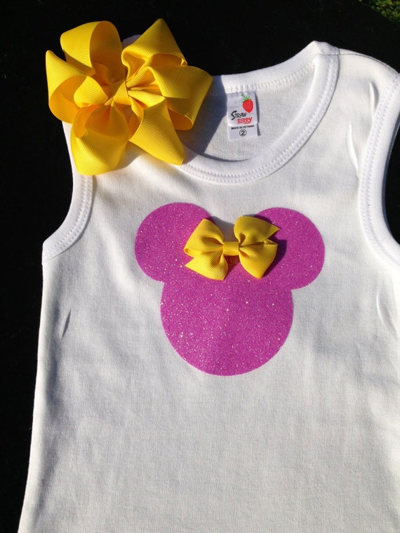 Girls Minnie Mouse Pink Yellow and White Shirt Great for | Etsy