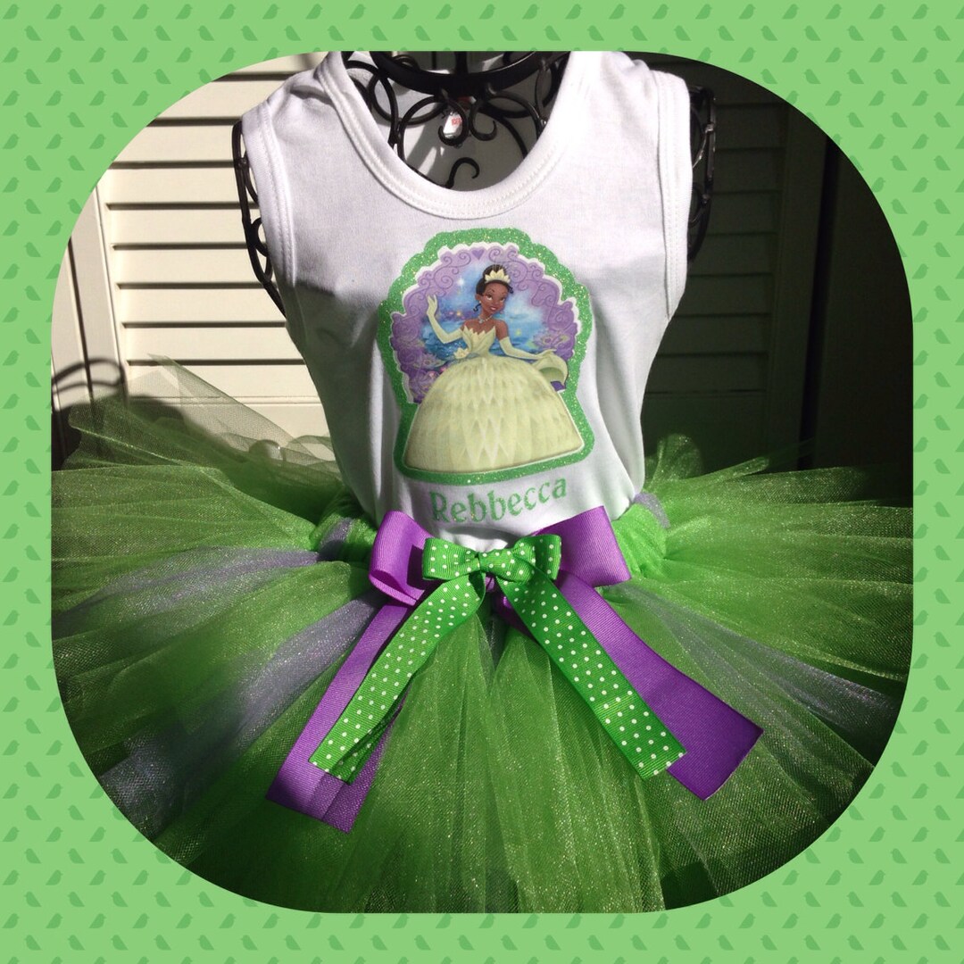 The Princess and the Frog Tutu Set Lime Green and Lavender and White ...