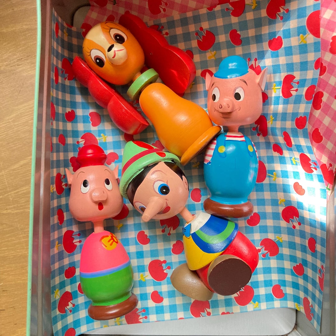 Cute Vintage Retro Wooden Kokeishi Doll Pinocchio / Lady (and the Tramp ...