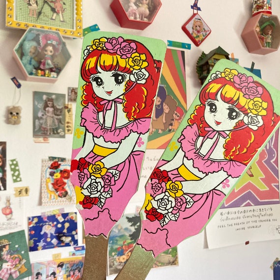 Cute Vintage Kitsch Big Eyes Flower Girls Dolls Japanese - Etsy