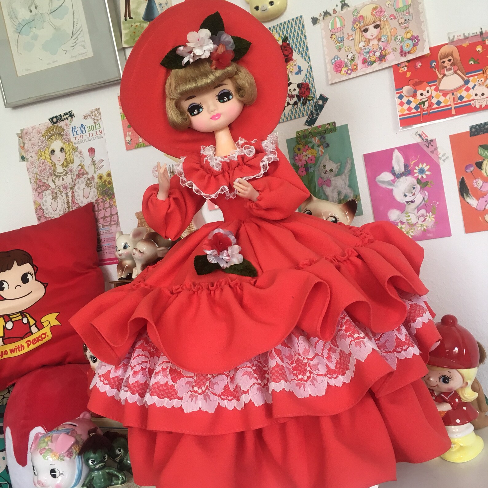 Cute Japanese Vintage Geogeous Red Pose Doll / Bradley Doll / - Etsy