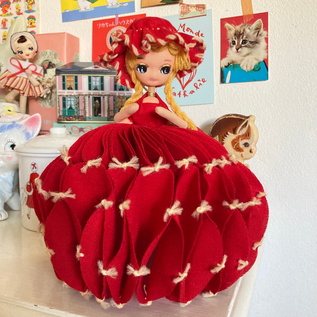 Cute Japanese Vintage Red Dress Pose Doll / Bradley Doll / Big Eyed ...