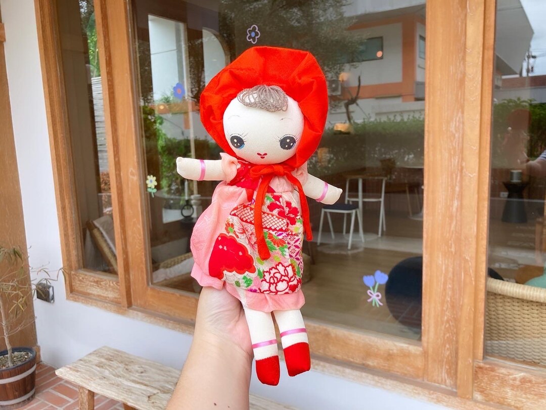 Cute Bunka Doll Japanese Vintage Retro Red Toddler Baby Traditional ...