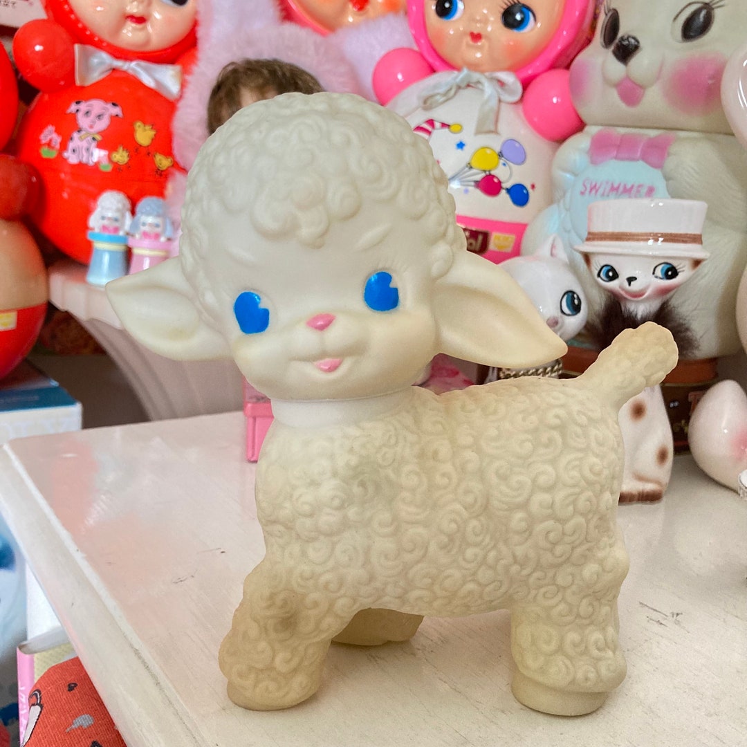 Cute Japanese Vintage Retro Reproduction Lamb Sheep Rubber Squeak Toy ...