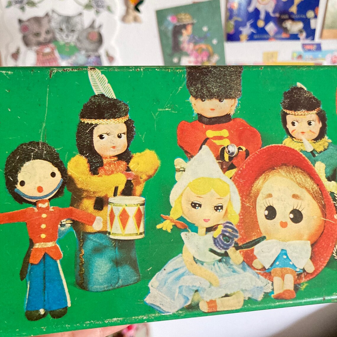 Cute Vintage Aluminum Tin Box Container With Pose Doll / - Etsy