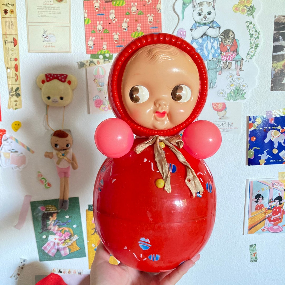 Cute Vintage Rare Red Roly Poly Doll From Japan 1950s - 1960s ...