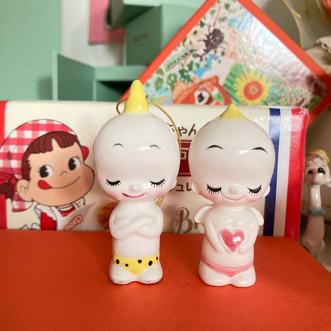 Cute Set of 2 Vintage Naito Rune Mini 2.5 Cupid Angel & Oni Demon ...