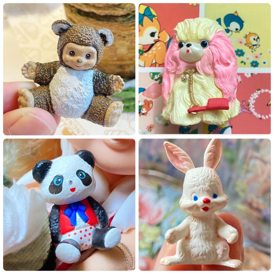 Cute Miniature Toy Retro Ideal Teddy Bear Antique Collection Rubber ...