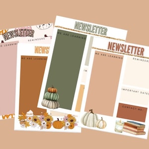 Fall Newsletters, Editable, Printable - Etsy