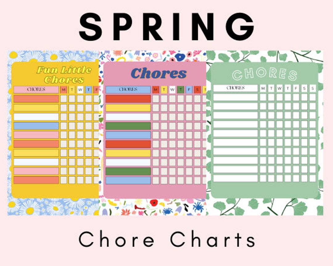 Spring Chore Charts - Etsy