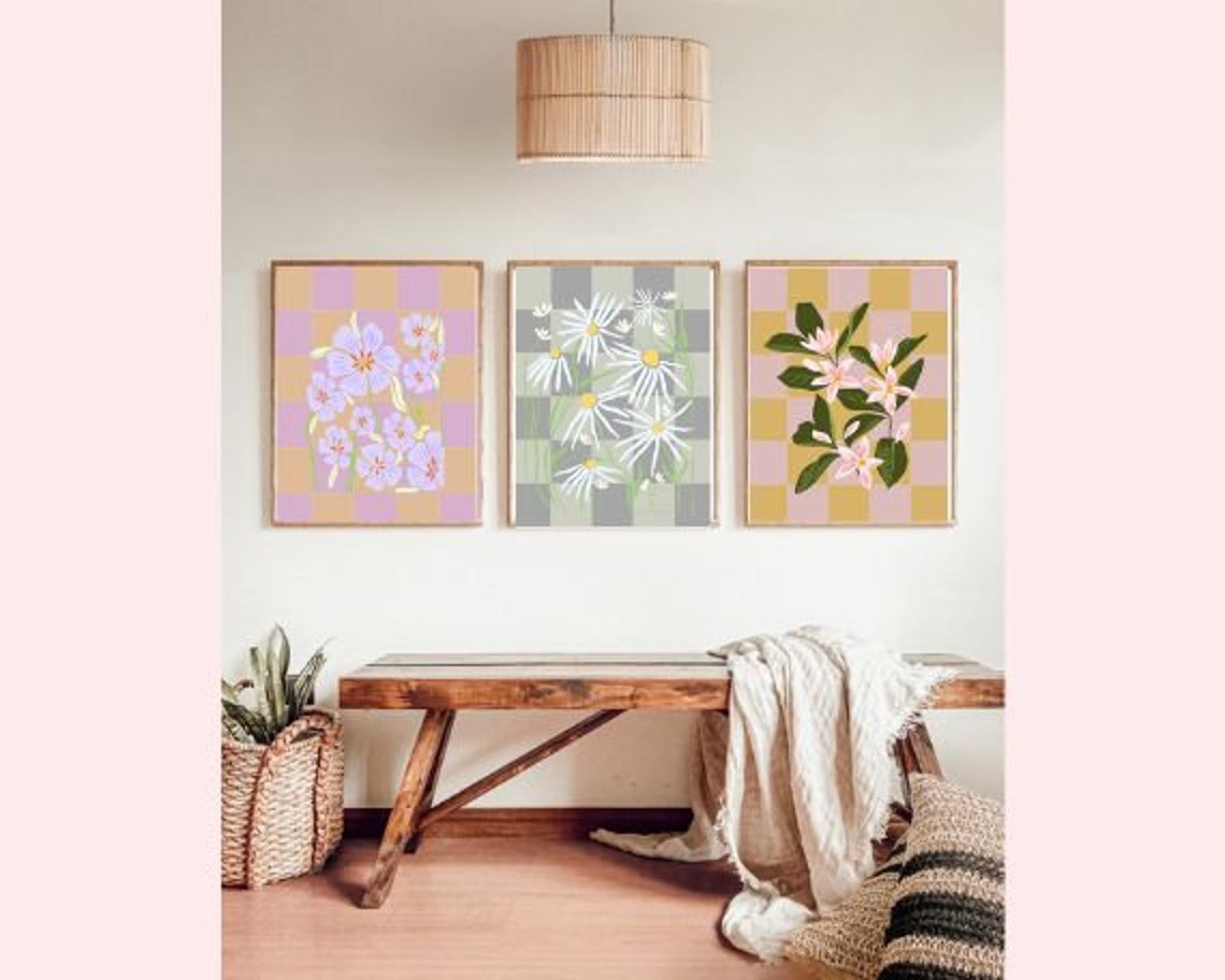 Checker Flower Printable - Etsy