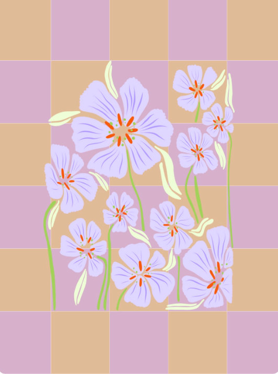 Checker Flower Printable - Etsy