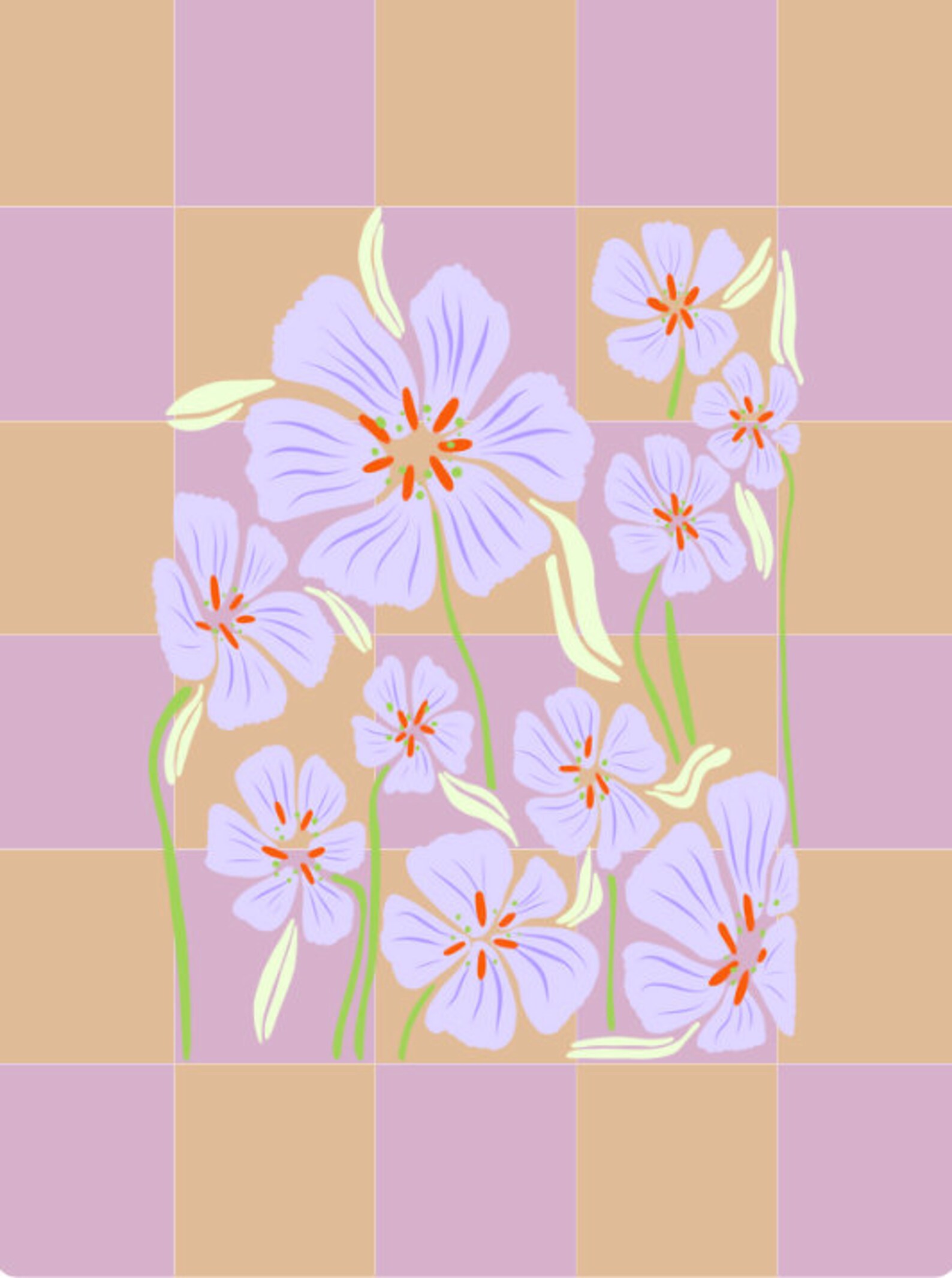 Checker Flower Printable - Etsy
